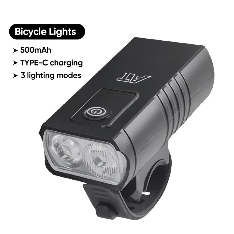 2 T6 Велосипедный передний фонарь Type-C Перезаряжаемый велосипедный фонарь MTB Шоссейный велосипед 3 режима освещения Фара Фонарик Аксессуары для велоспорта