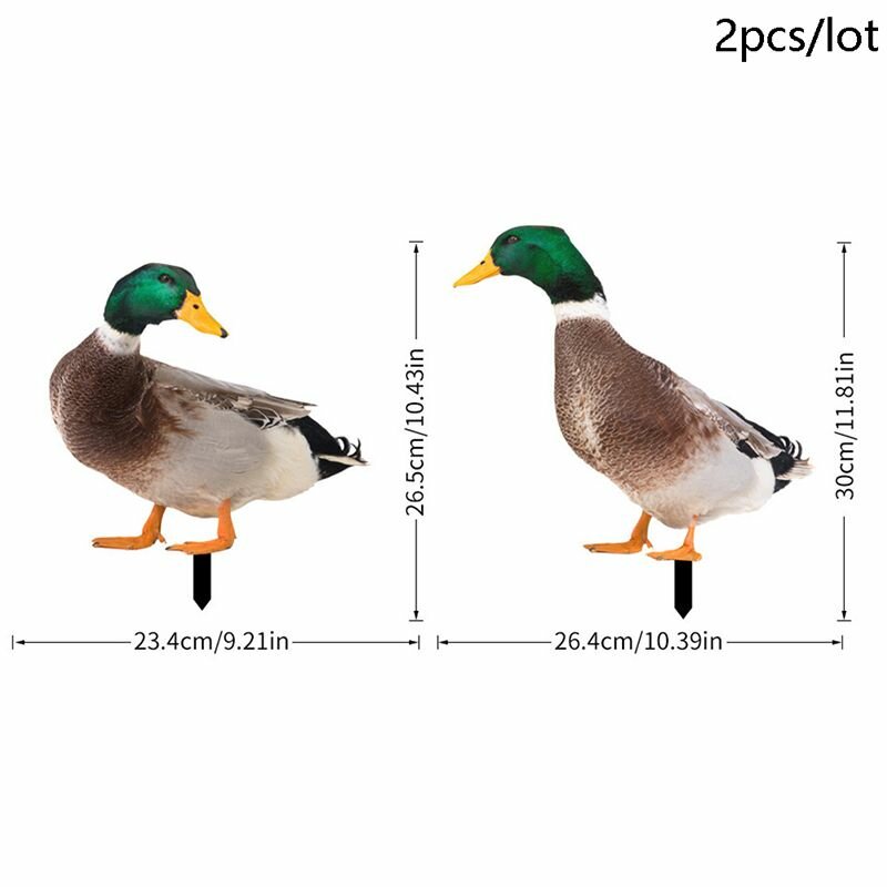 Акриловая статуя утки для сада и дома, водонепроницаемая, украшение для террасы и интерьера, 26,5 см и 30 см
