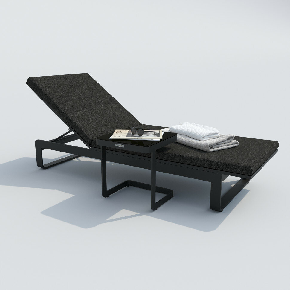 Шезлонг IDEAL PATIO LETTO c матрасом цвета "маренго", каркас алюминий цвета "карбон"