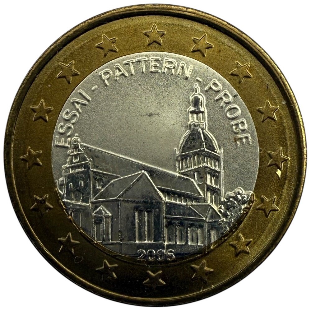 Латвия 1 евро (Xeros) 2006 г. (Проба)