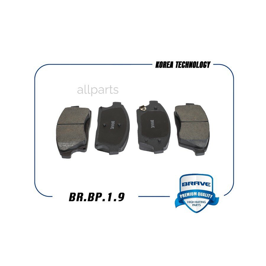 BRAVE BR. BP.1.9 Колодка тормозная передняя CHEVROLET Cruze, Orlando J309, OPEL Astra J R16 BRAVE BRBP19