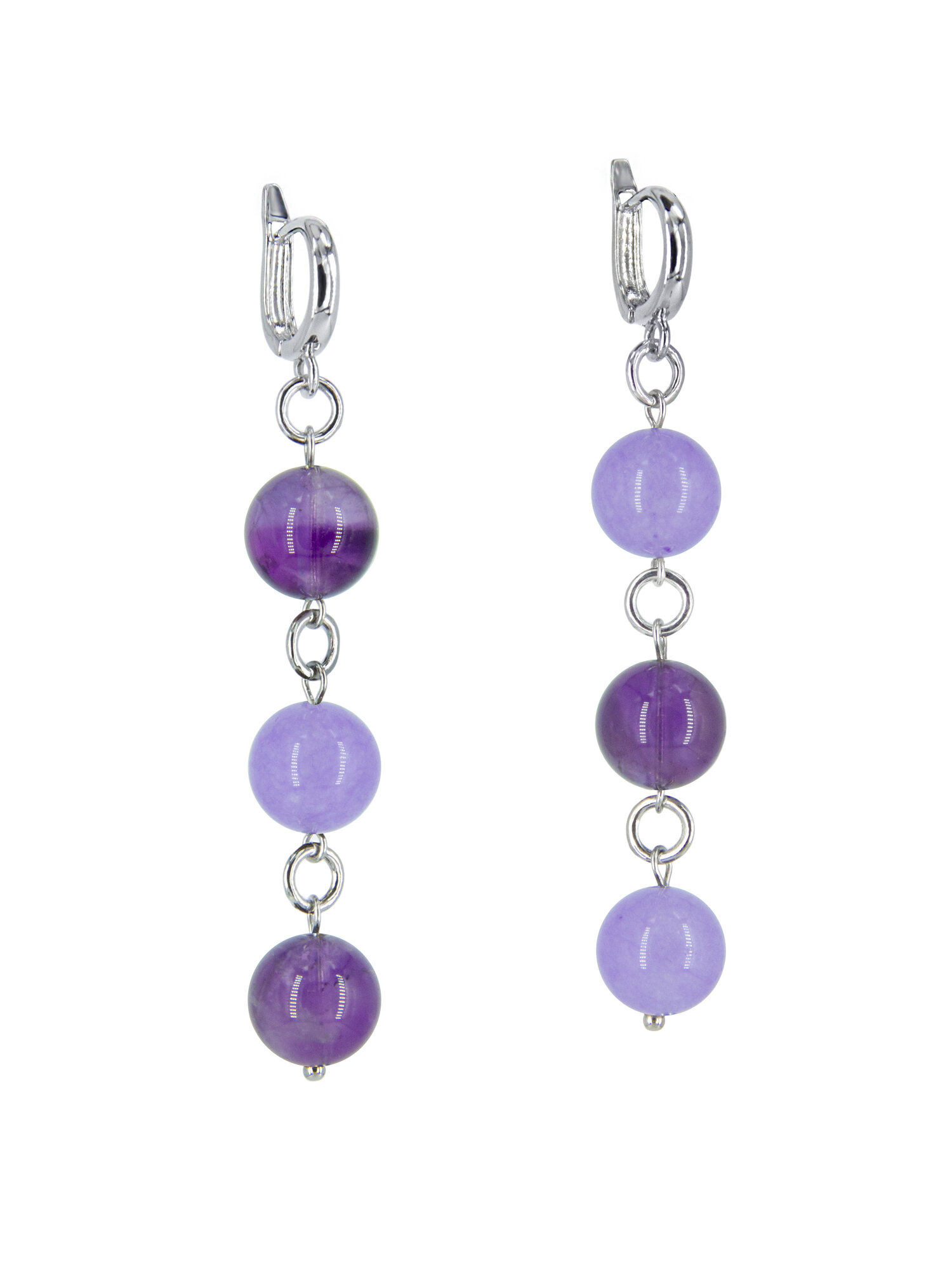 Серьги, искусственный камень, аметист