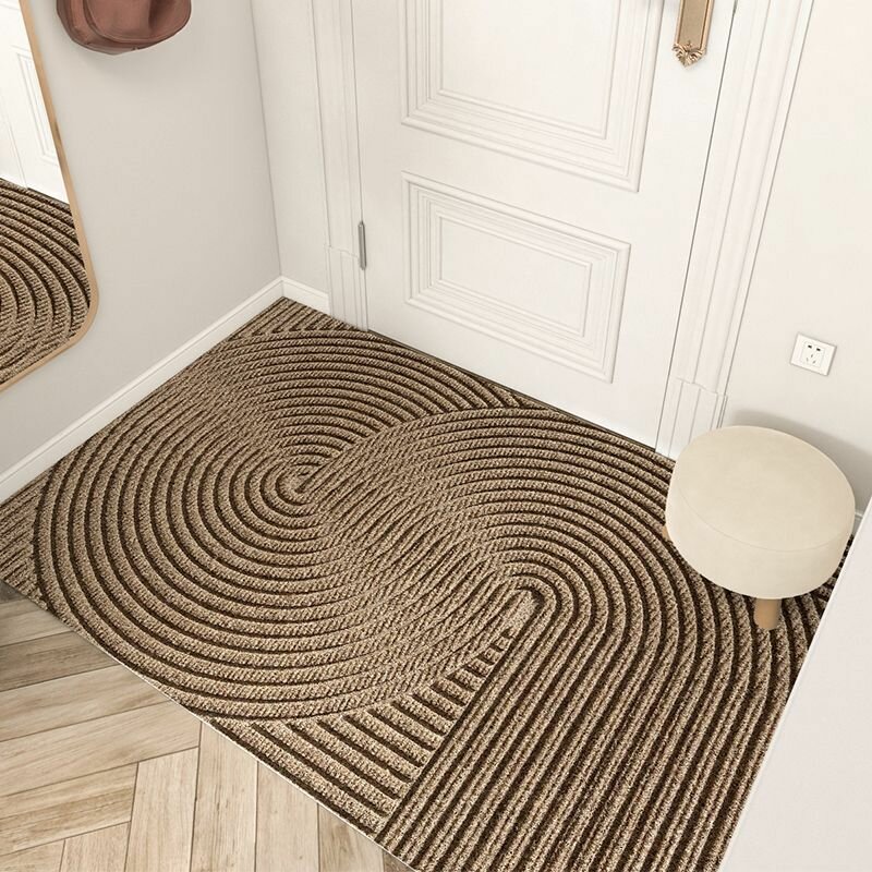 Ковер безворсовый на пол DEXI, 3D эффект, коврик 45 на 75 cm, ковер в прихожую вырезной, соскребите пятна и снег, геометрические узоры