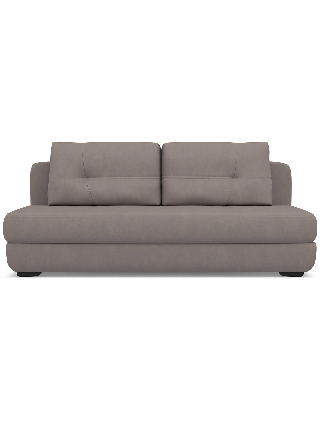 Прямой диван-кровать раскладной PUSHE Арно велюр, коричневый Formula 290