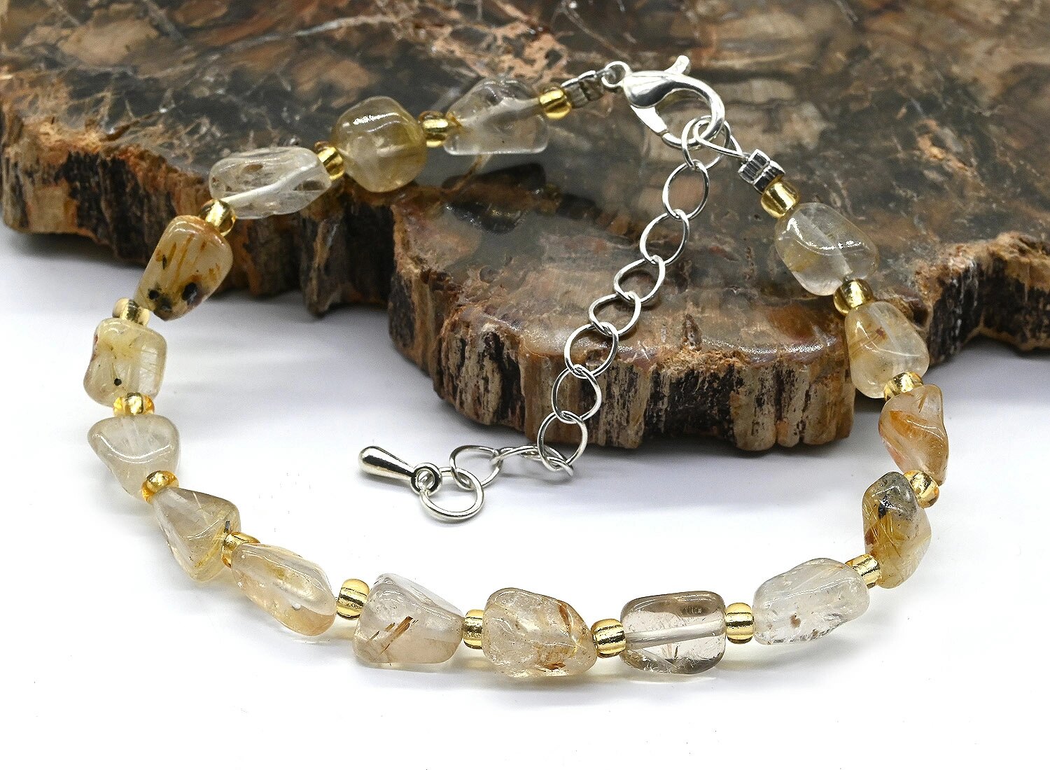 Браслет, кварц рутиловый