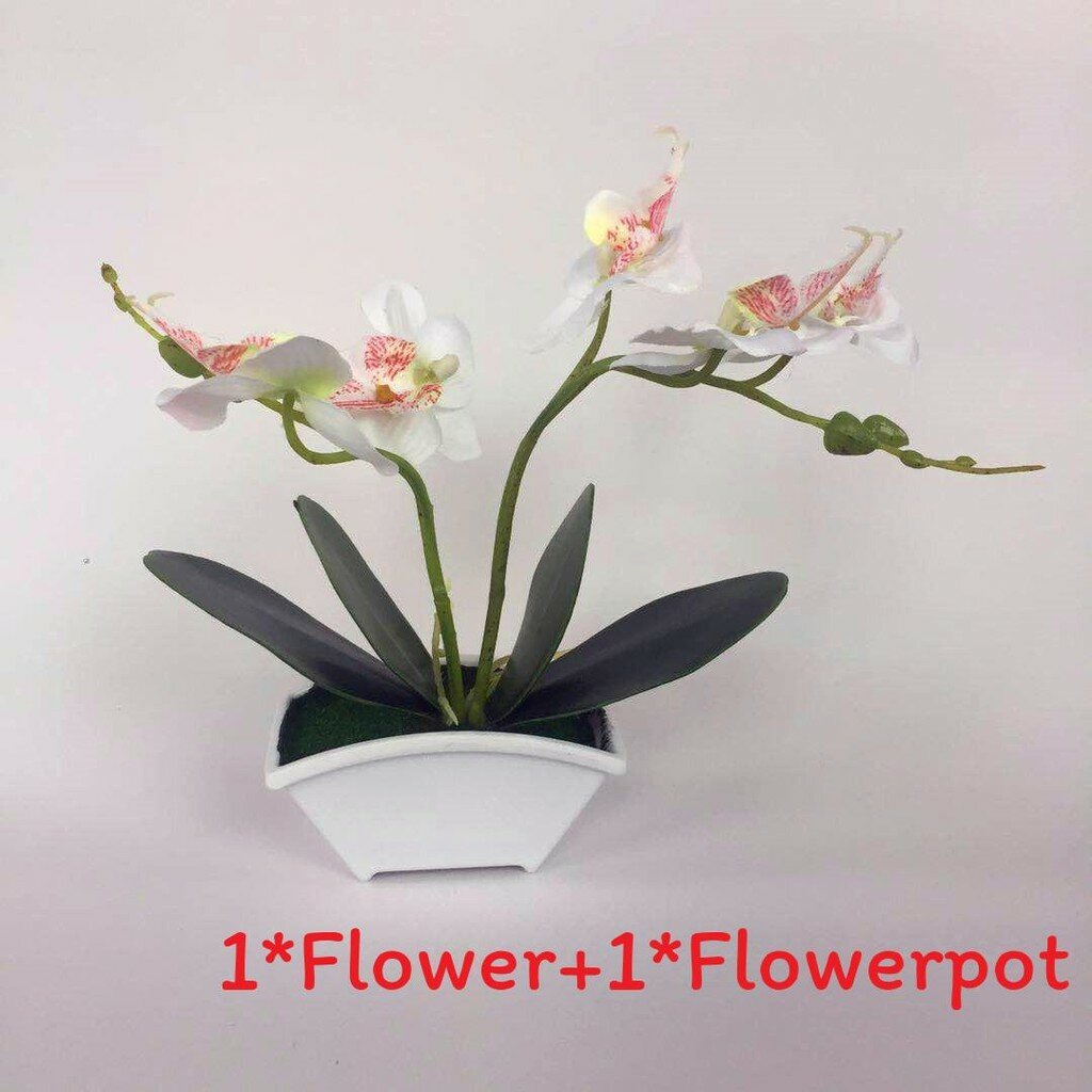 Butterfly orchid realisticae artificialis planta cum facilis cura pro hortus indoor et donum white