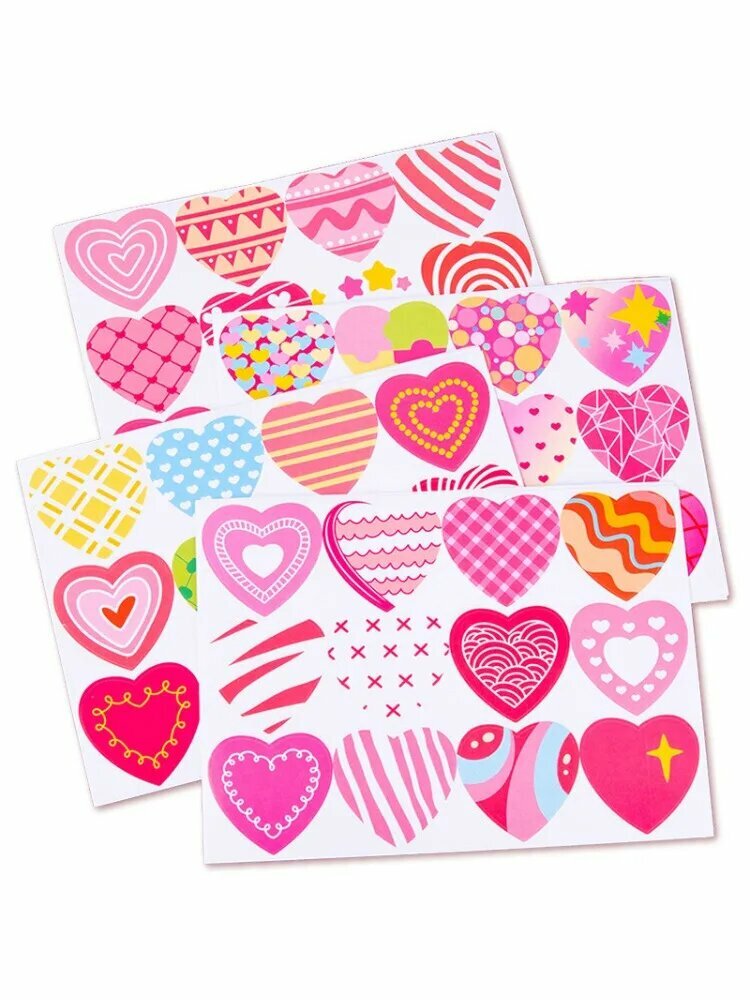 Лазерные наклейки с сердечками 1PCS