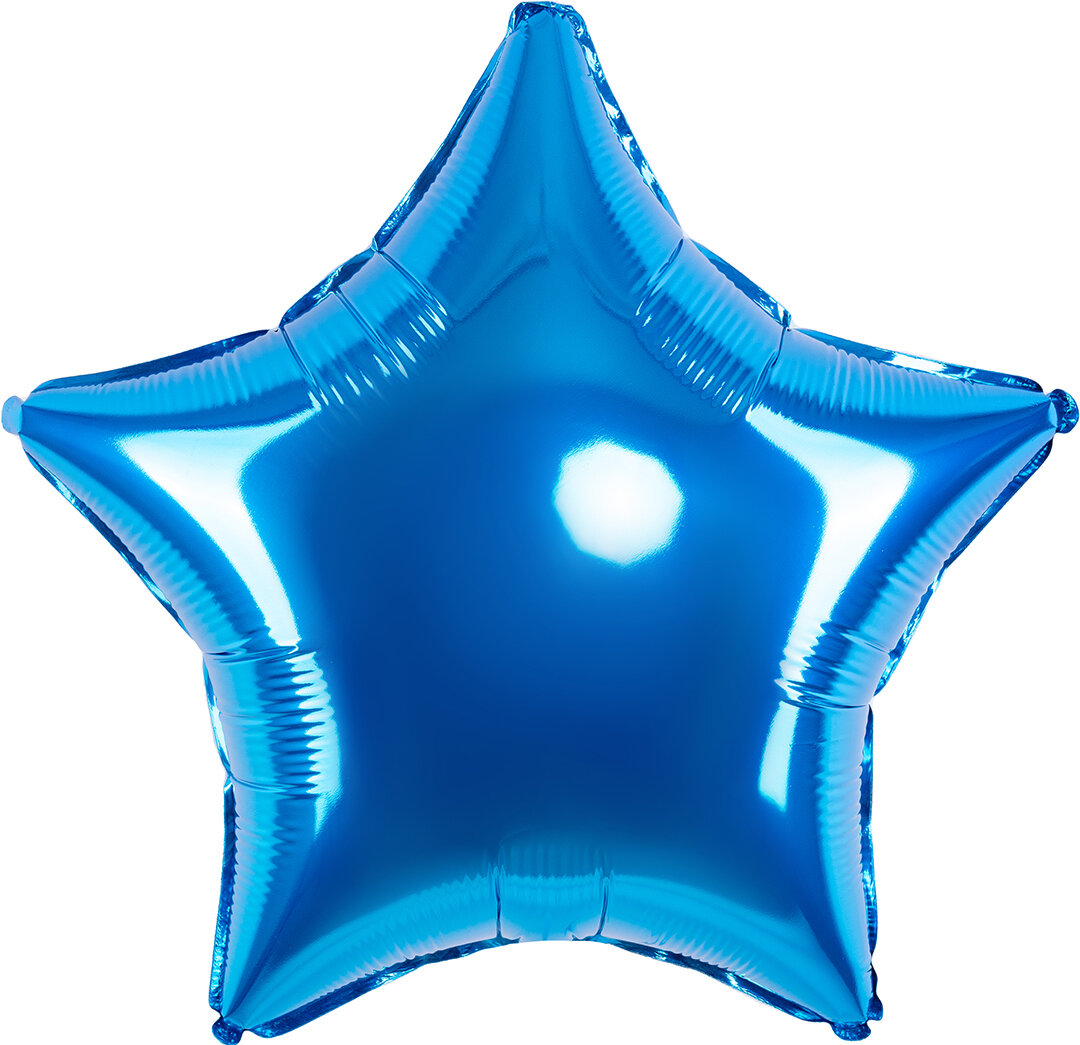 Воздушный шарик Flexmetal 18', 46 см, звезда, синий, полимерная пленка