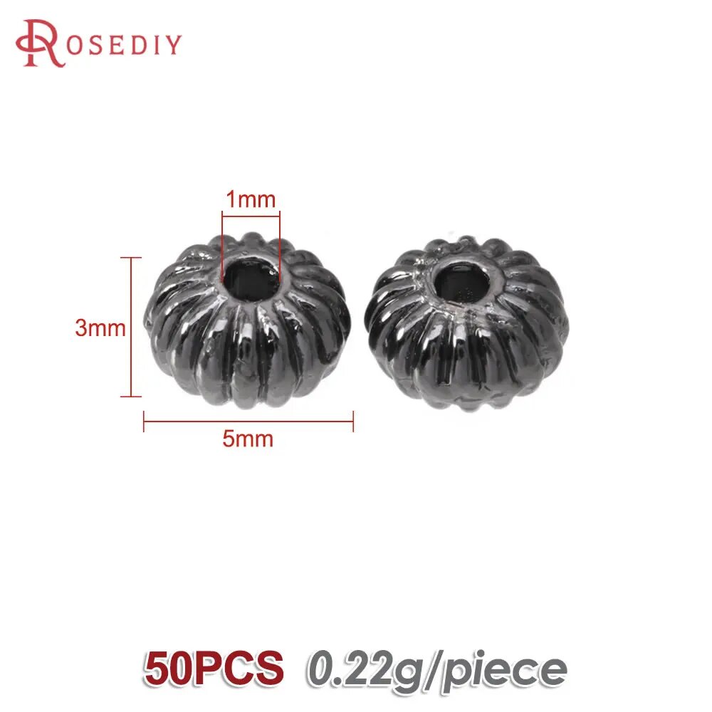 Черные латунные бусины-разделители для браслетов Rosediy