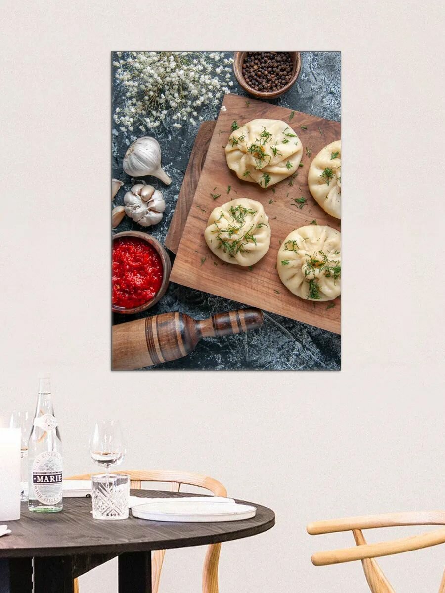 Картина на стену "Хинкали", 50х70 см