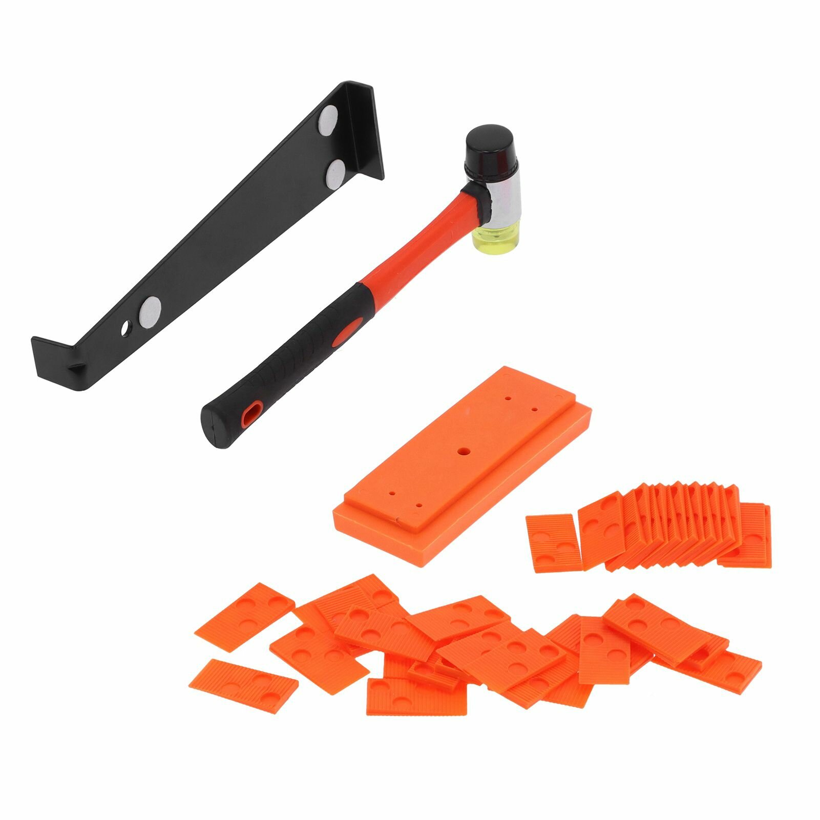 Инструменты для укладки ламината: монтажные распорки и резиновый молоток