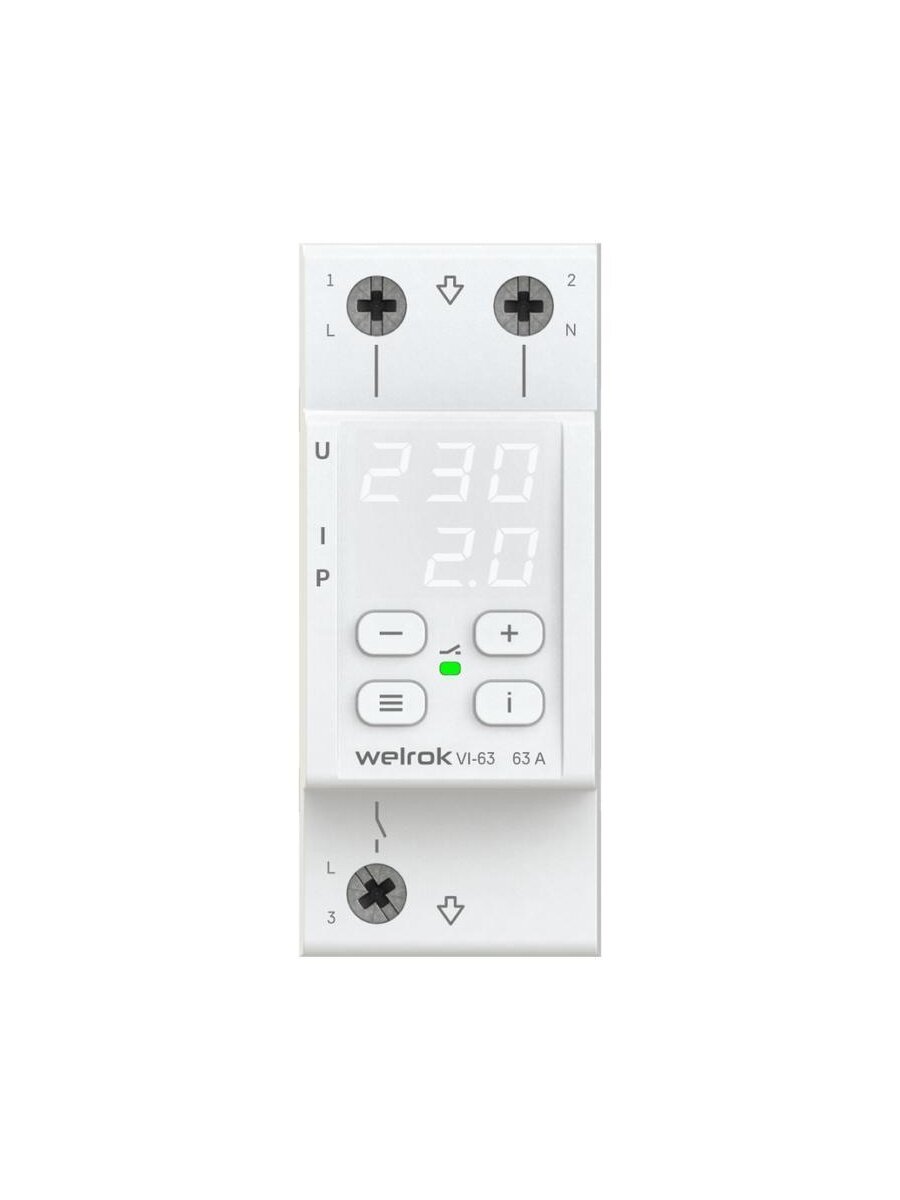Реле напряжения с контролем тока VI-63 Welrok 4660251140274