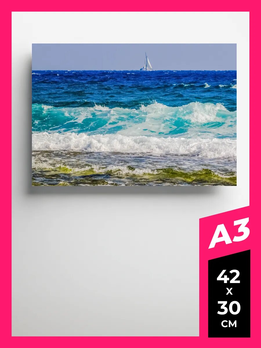 Постеры море на стену плакаты 7 A3, матовая фотобумага премиум качества