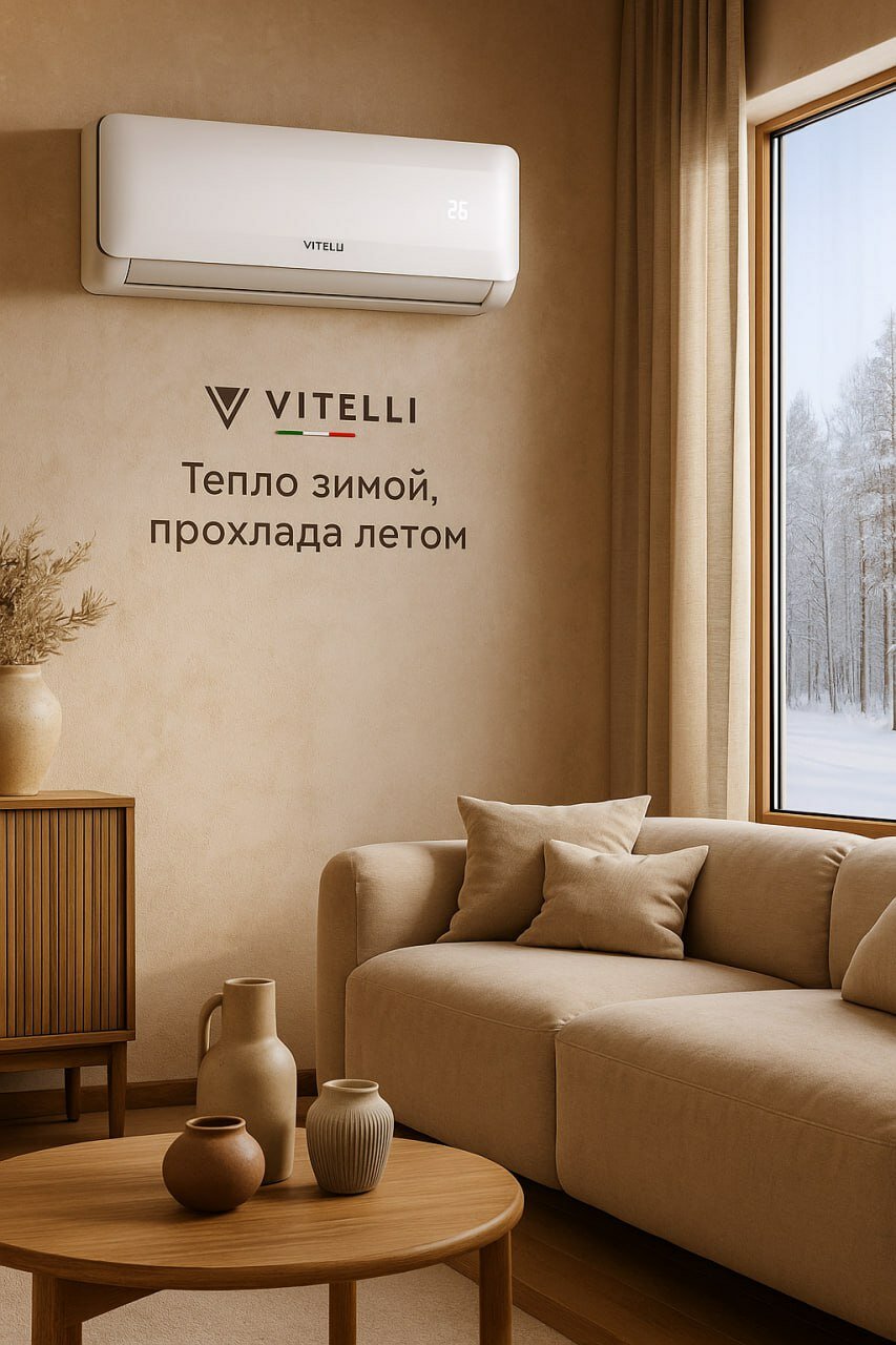 Сплит система VITELLI VSL-18I, мощность 18000 BTU, Wi-Fi (опция), А++ класс, инверторный кондиционер на 55 м², белый