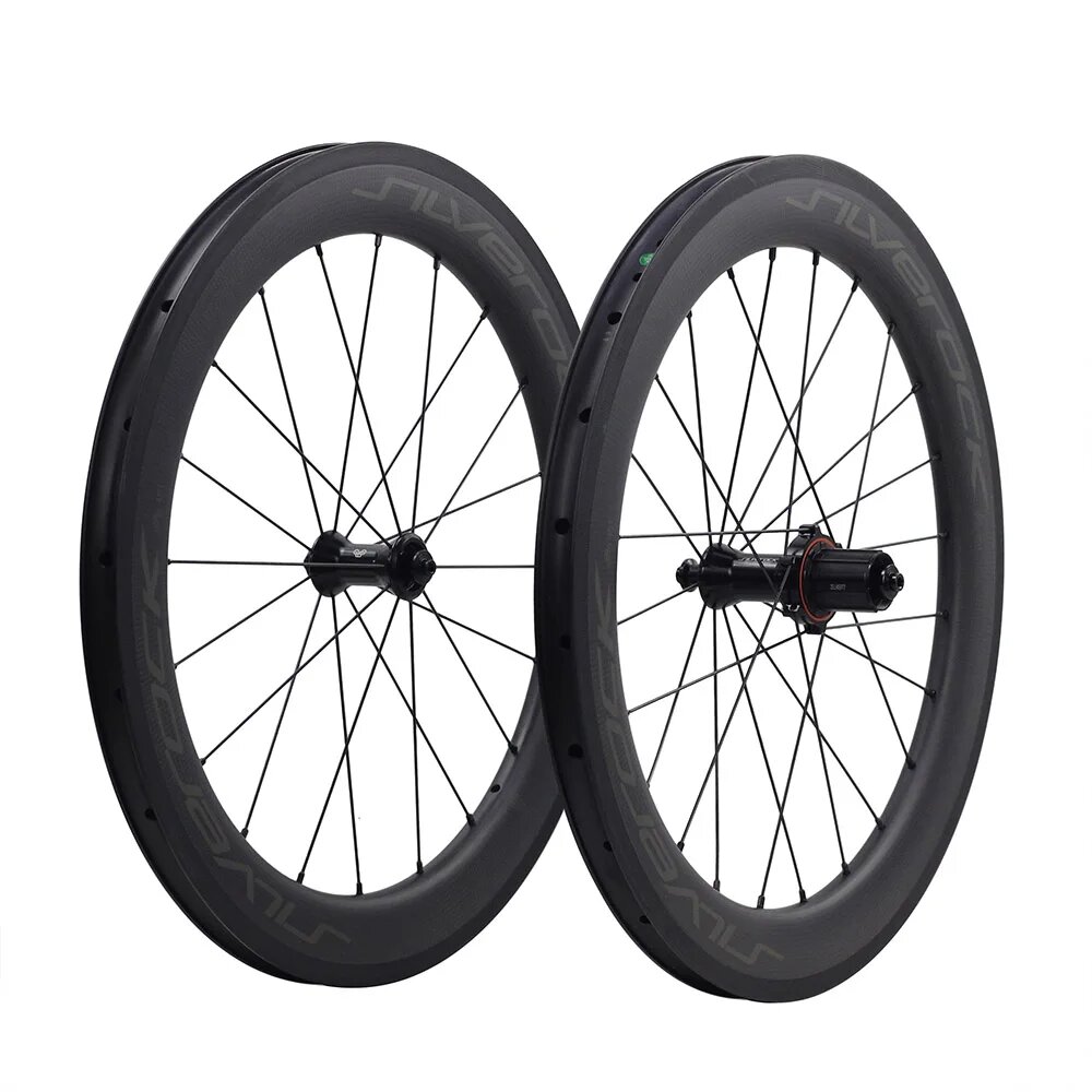 SILVEROCK SR50C Карбоновые колеса 50 мм для складного велосипеда Черный, 451, F100 R130, Black hub