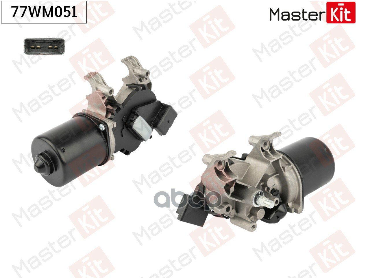 77WM051 Мотор стеклоочистителя перед Renault MEGANE II (LM0/1_) 2003 MasterKit арт. 77WM051