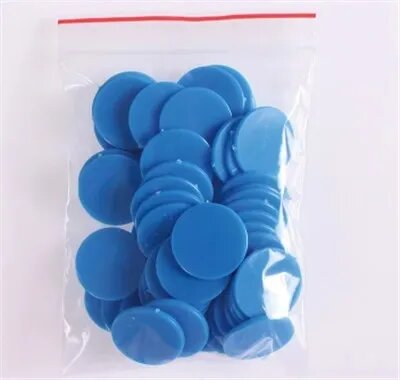 Пластиковые покерные фишки SHENGMEIYU 100 шт 25 мм Синий, blue