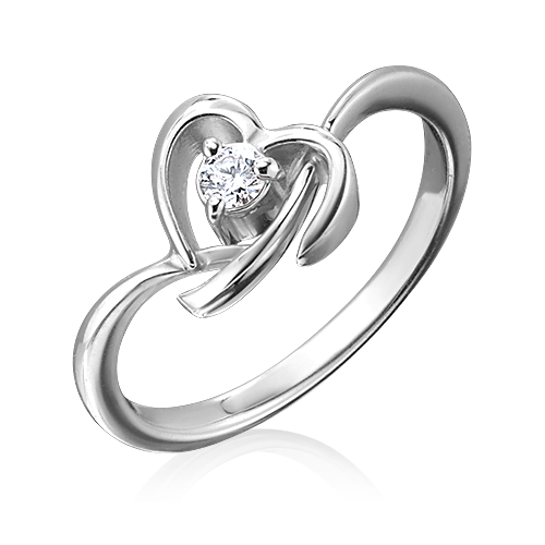 Кольцо, белое золото, 585 проба, бриллиант