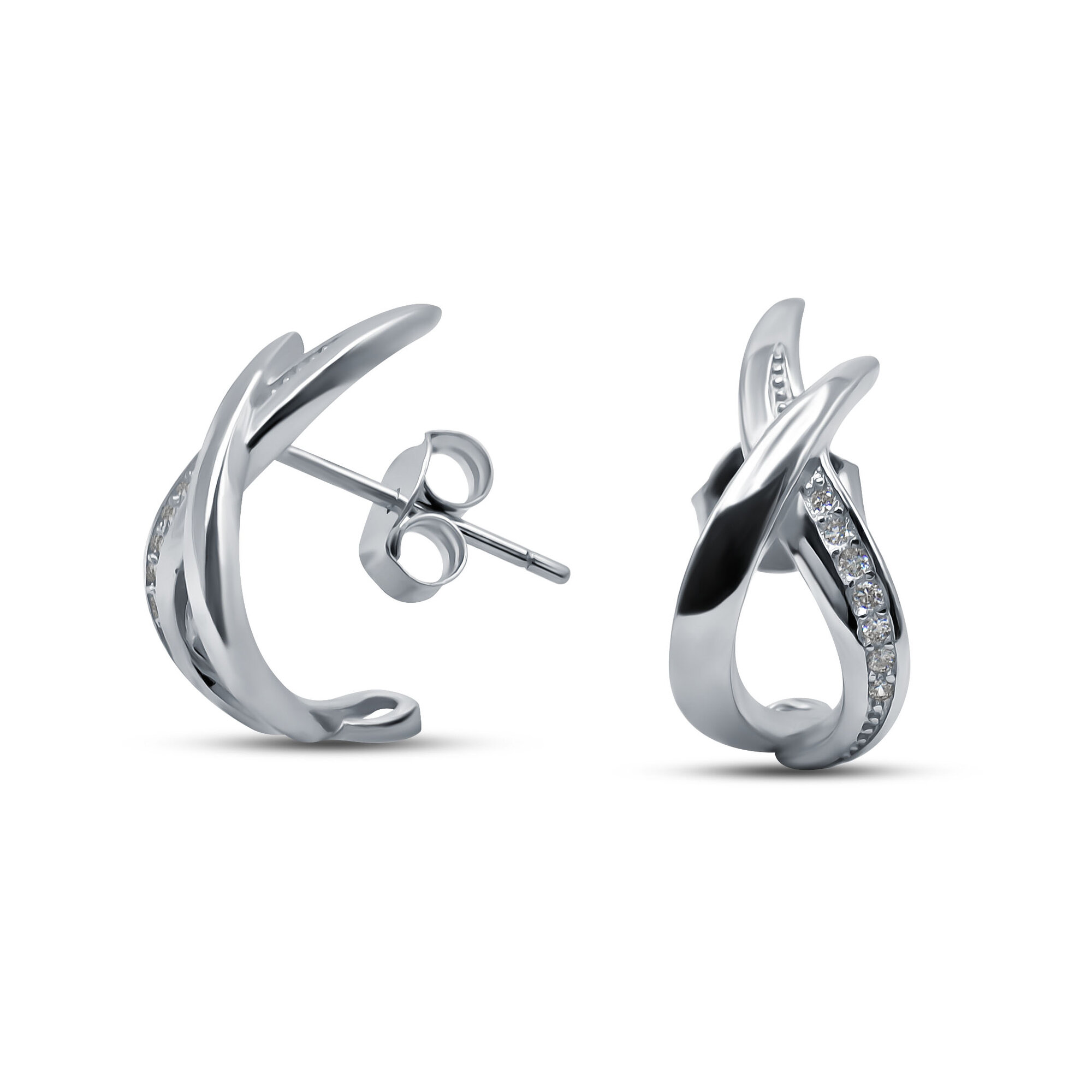 Подвеска для серег, серебро, 925 проба, фианит