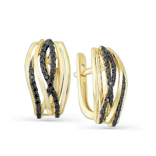 Серьги, белое золото, 585 проба, бриллиант