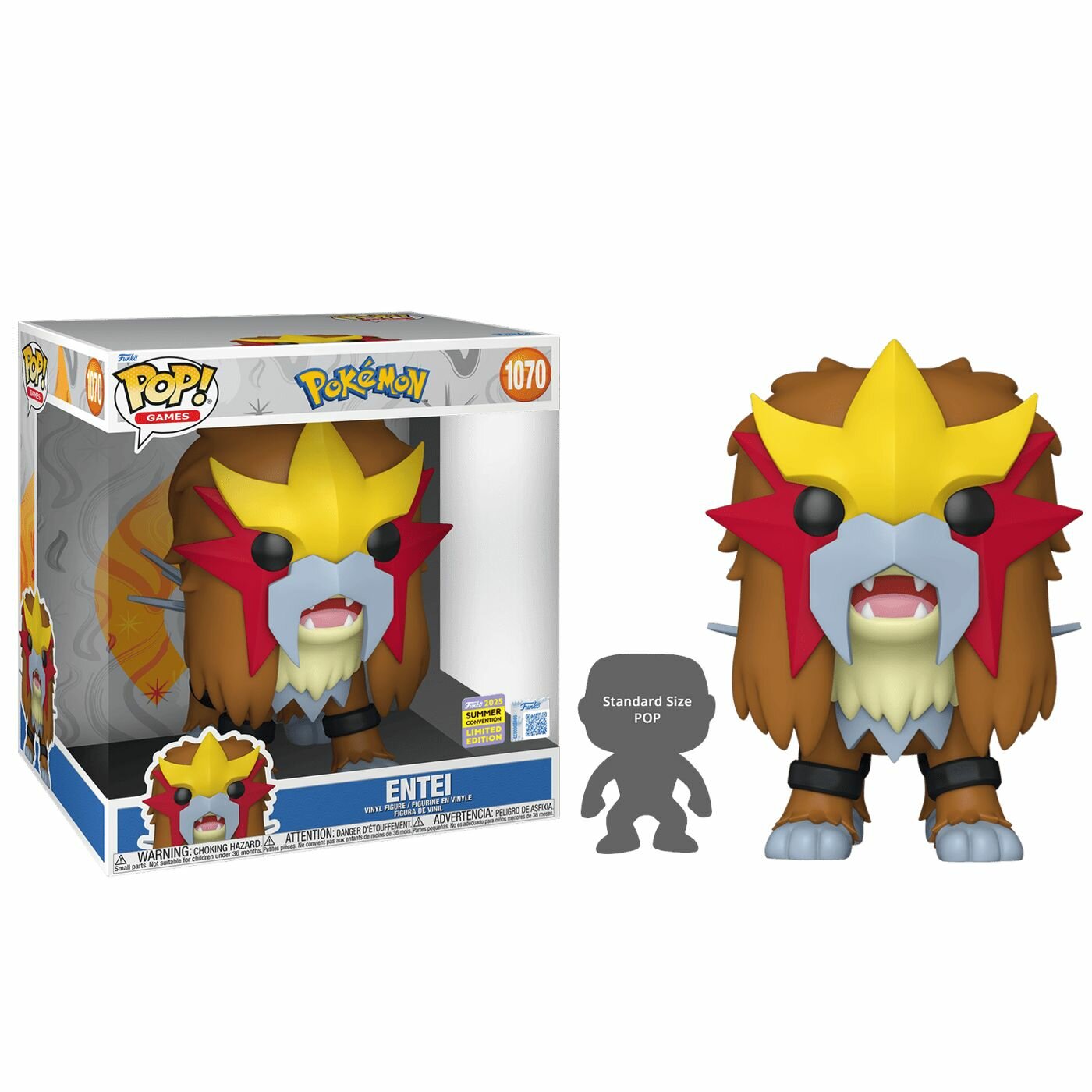 Фигурка Funko POP Entei Jumbo 10-inch (Эксклюзив SDCC 2025) из сериала Pokemon / Энтей 25 см из Покемоны, Фанко ПОП