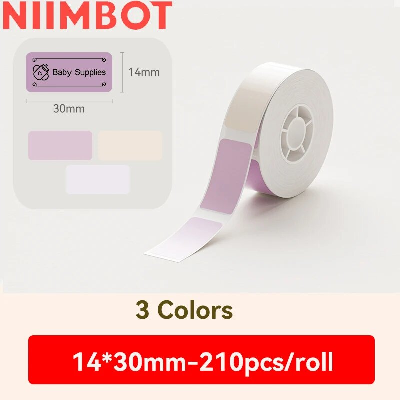 Ниимбот этикетки для принтеров D11/D110/D101/H1S, водонепроницаемые, маслостойкие, Color 14x30mm B