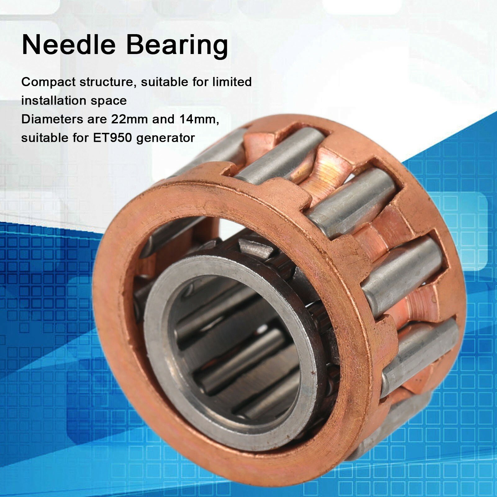 2 шт. игольчатый подшипник, простая установка, хорошая термостойкость, высокая твердость, аксессуары для генератора для генератора ET950