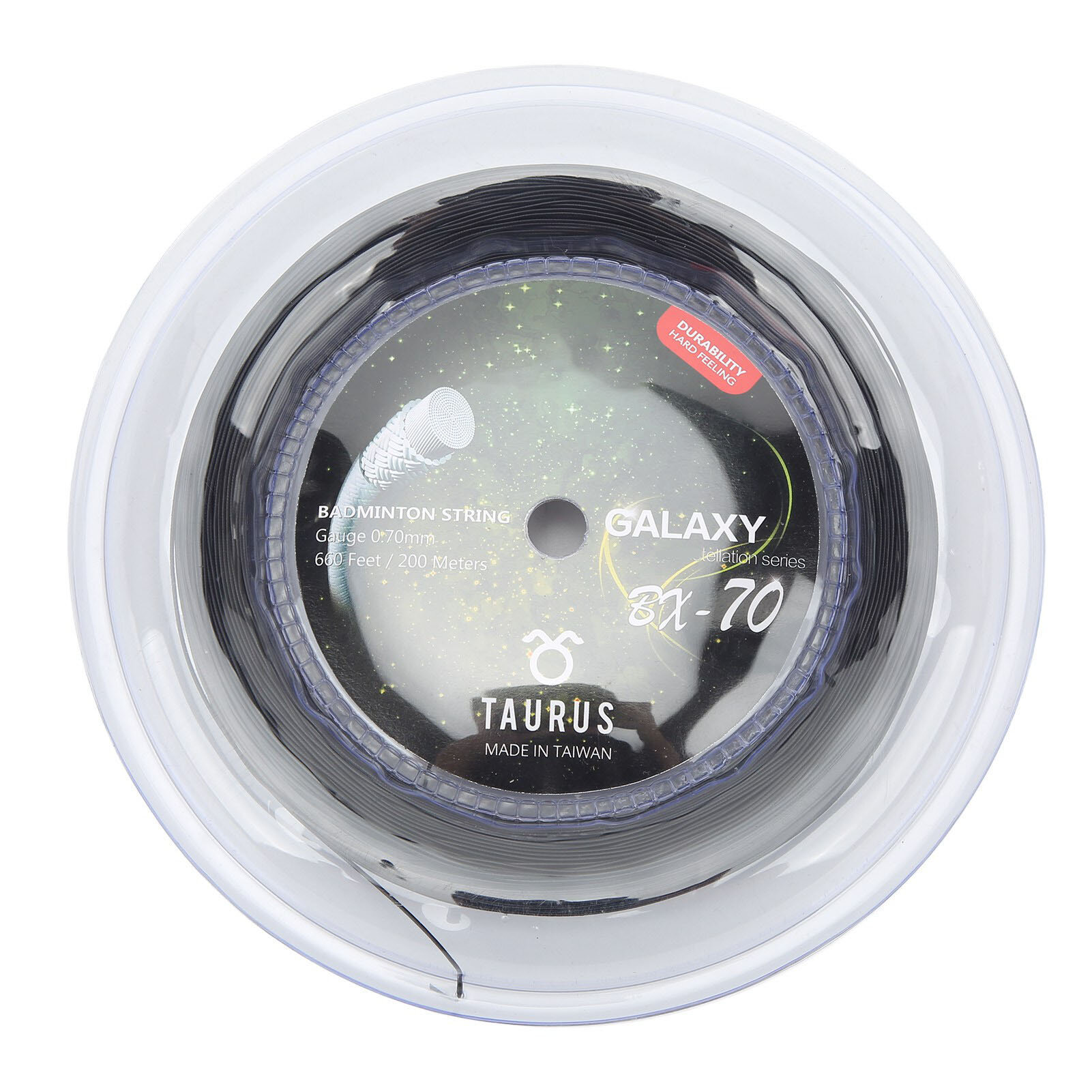 POWERTI BX70 Badminton Rackets String High Elastic Nylon Racquet 0.7mm 200m Reel Black