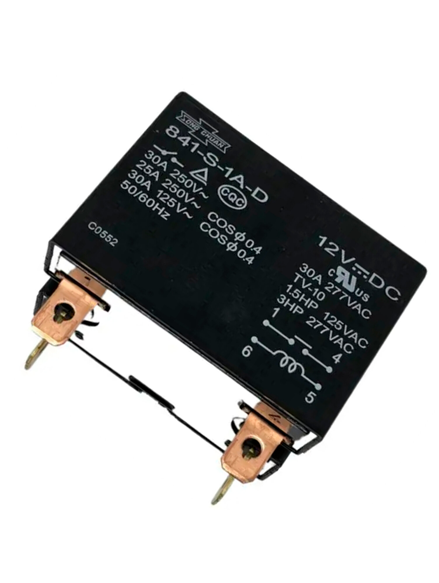 841-S-1A-D, реле силовое, один нормальноразомкнутый контакт, 30А, катушка 24В