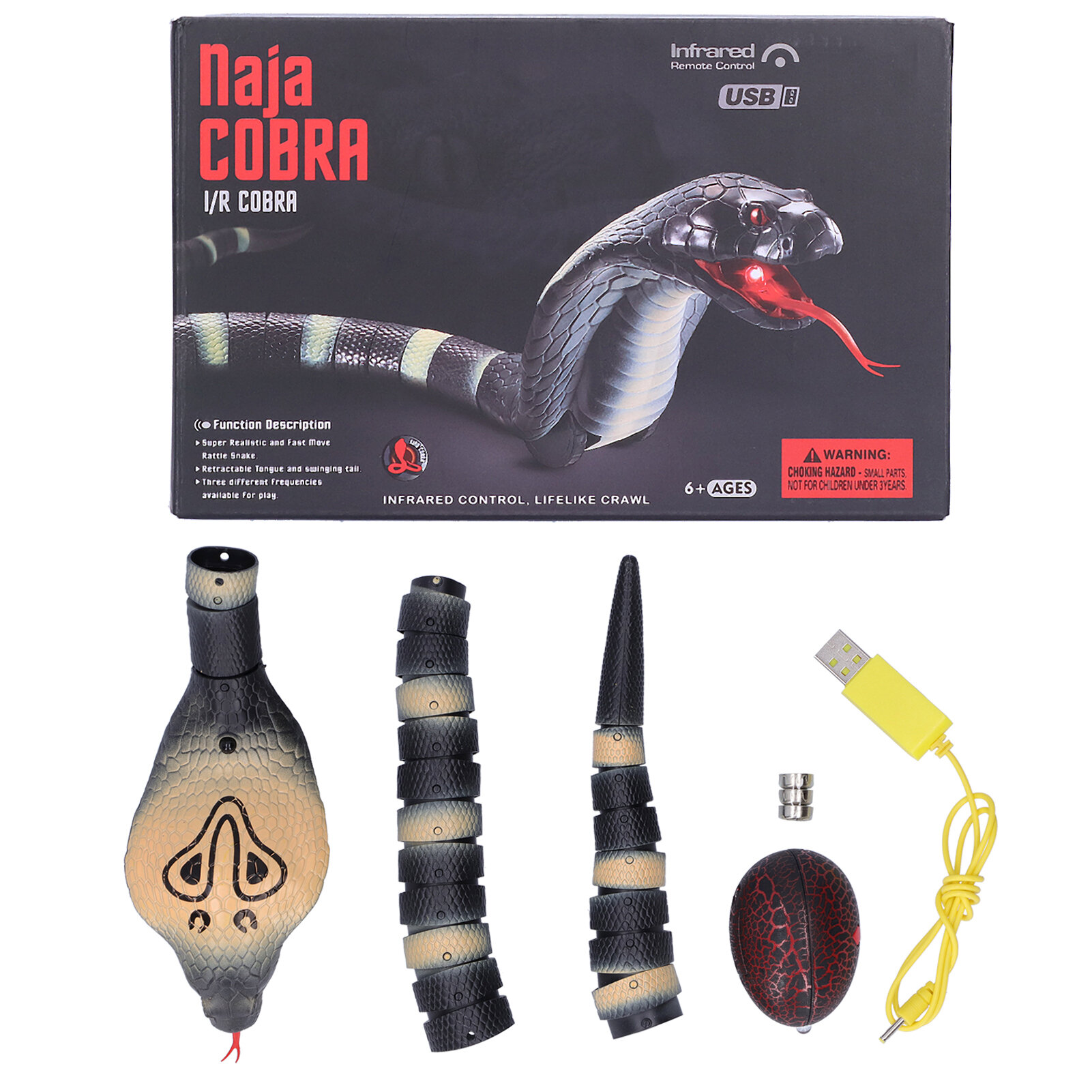 Игрушка-змея с инфракрасным дистанционным управлением, имитация змеи, электрическая игрушка-трюк.