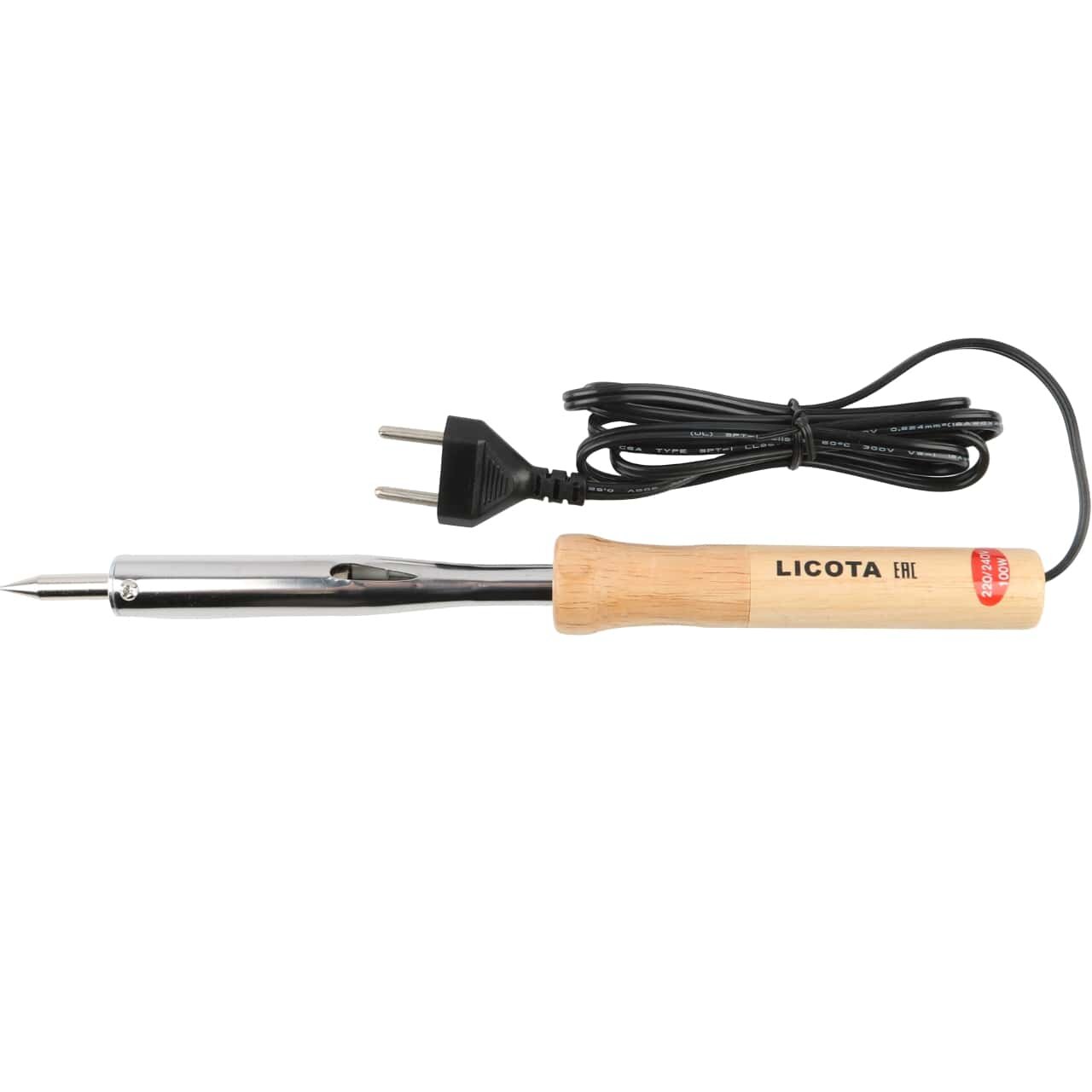 Licota AET-6006FD Паяльник с деревянной ручкой, 100 Вт, 220 В