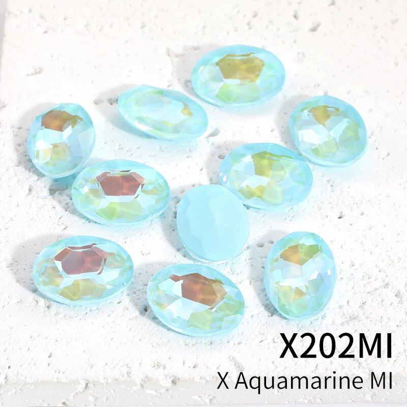 Стразы X202MI, 13x18mm, голубой