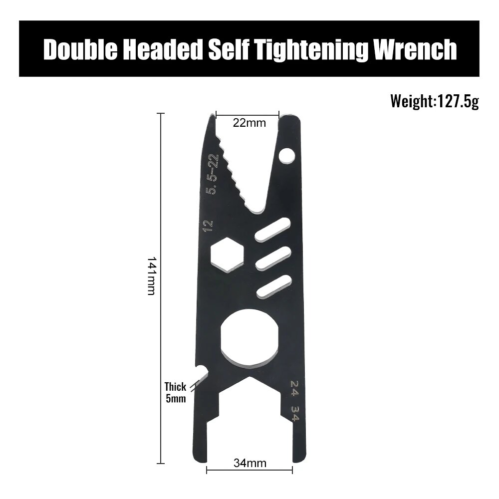 Многофункциональный гаечный ключ подходит для гаек размером 5,5-34 мм, идеально подходит для домашней установки, сборки, разборки и обслуживания транспортных средств