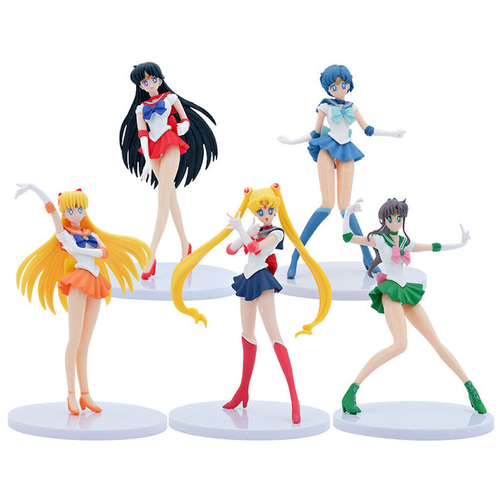 5 шт. фигурок Sailor Moons Tsukino Usagi, Hino Reishui аниме фигурки игрушки коллекция статуэток