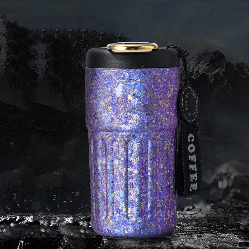 Термос из титана 410 мл Black+Silver