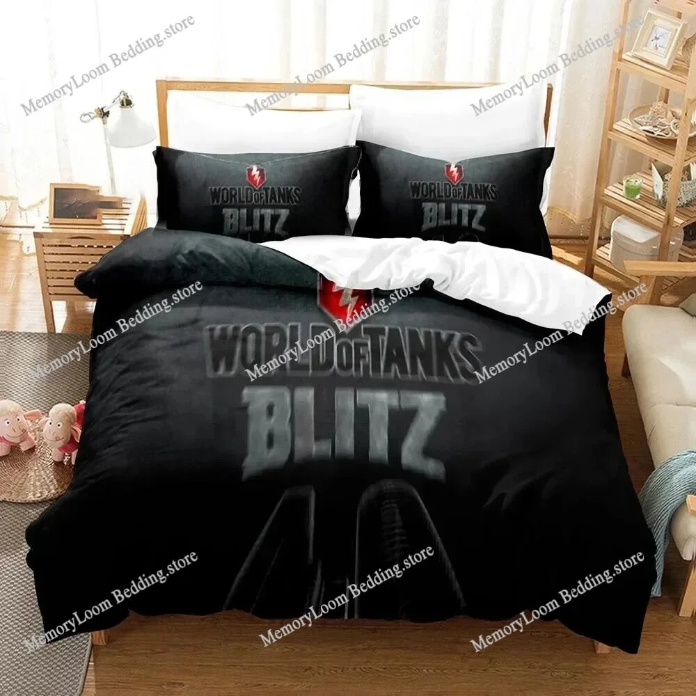 Комплект постельного белья World of Tanks Blitz, черный, 135x200 см