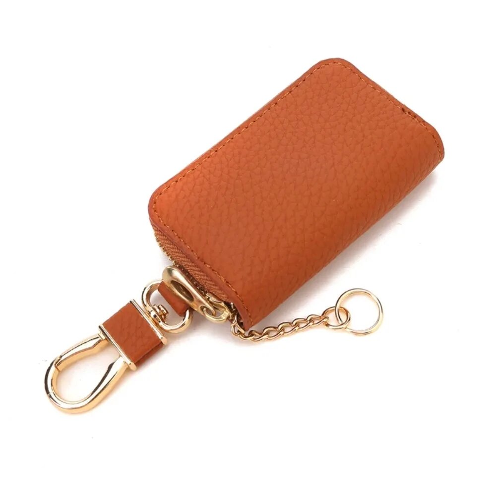 Универсальная сумка для ключей от машины из искусственной кожи, мини-модный держатель для ключей на молнии, органайзер, кошелек, брелок, простой чехол для ключей от машины