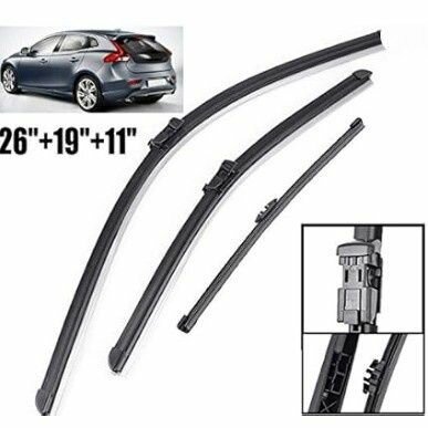 Дворники для Volvo V40, графитное покрытие, боковой зажим, 2 шт