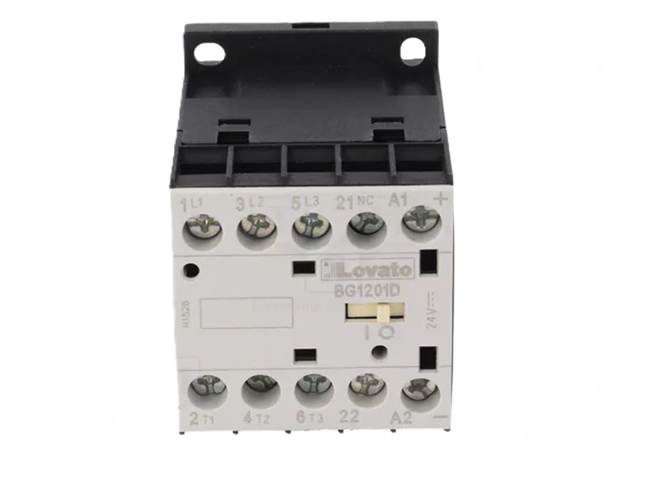 Контактор LOVATO 11BG1201D024 3-полюсный, Вспомогательные контакты NC, 24ВDC, 12А, 1 шт