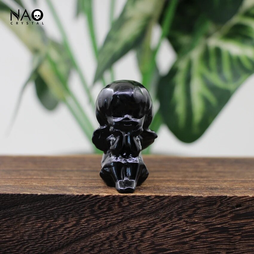 Статуэтка ангела из камня Черный, Obsidian