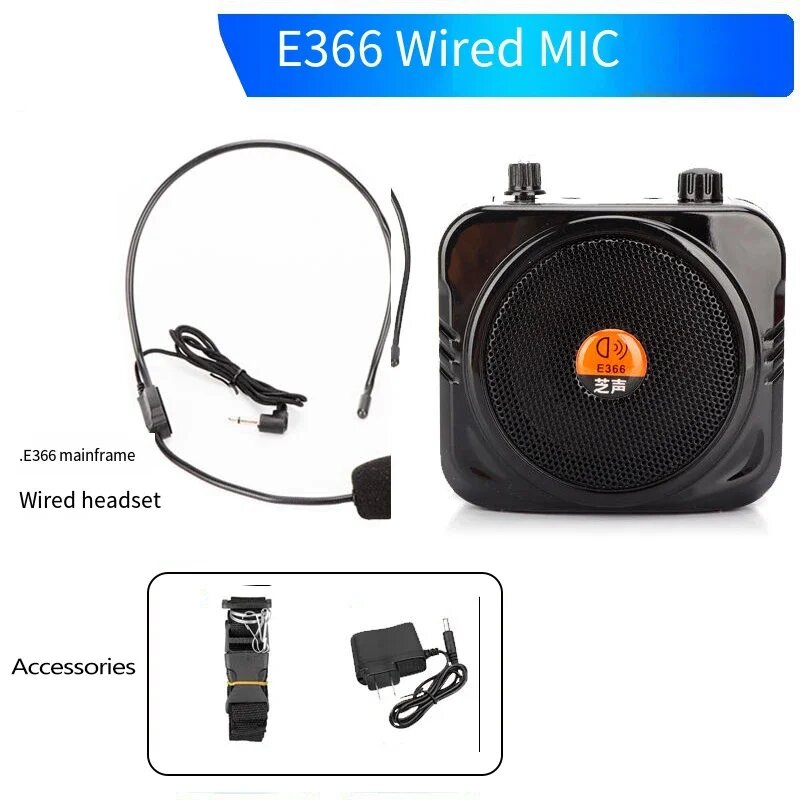 Проводной/беспроводной микрофон 2,4G, 25 Вт, Bluetooth-динамик, усилитель для классной комнаты учителя, динамик, усилитель для экскурсовода, TF-карта USB, Black-Wired-EU