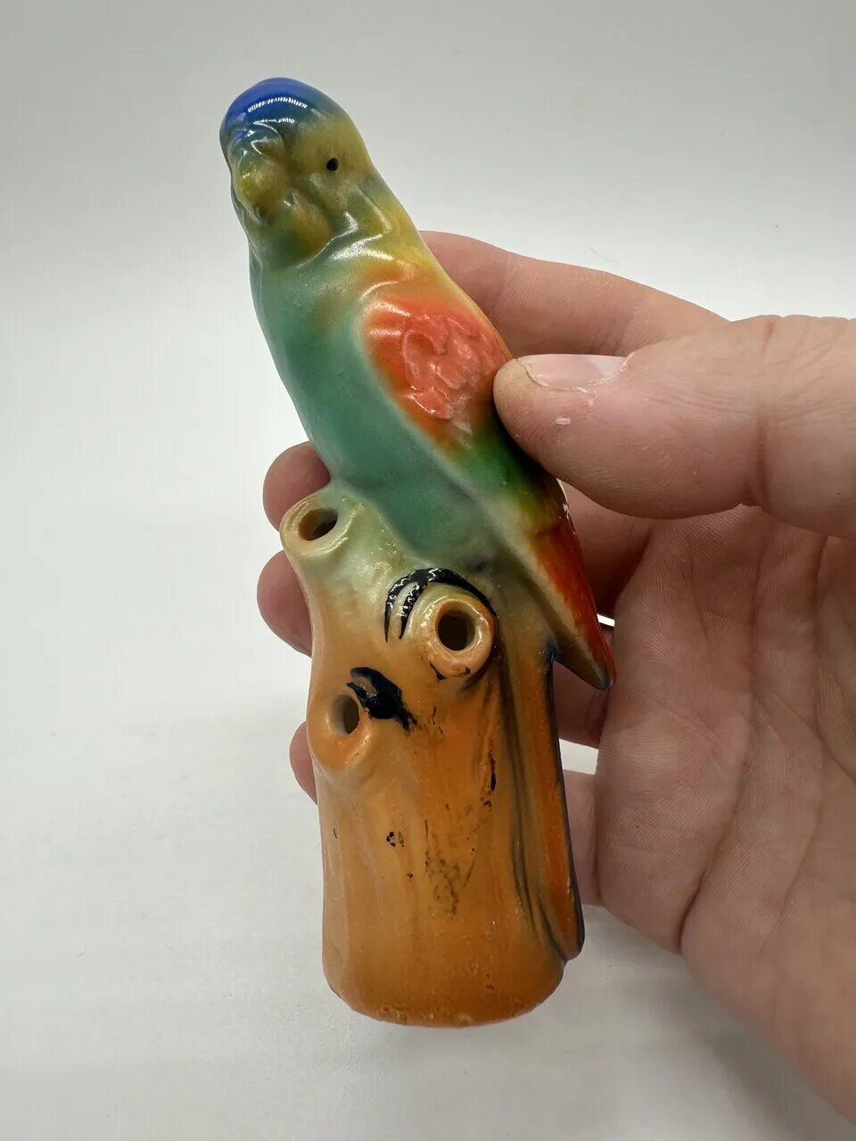 Фарфоровая статуэтка Птица Попугай на ветке Grafenthal Германия редкость