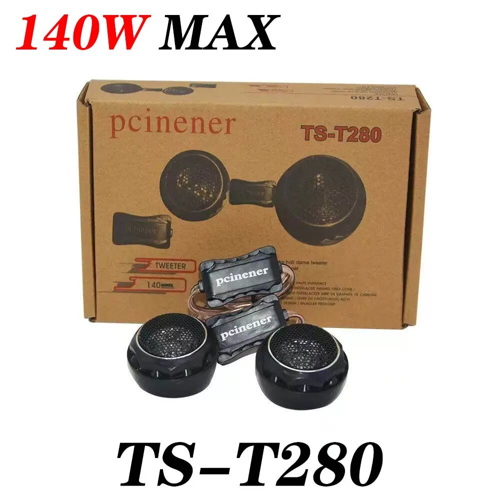 140 Вт TS-T280 12 В Высокоэффективные легкие мини-купольные высокочастотные динамики Встроенный кроссовер для автомобильной аудиосистемы, T280
