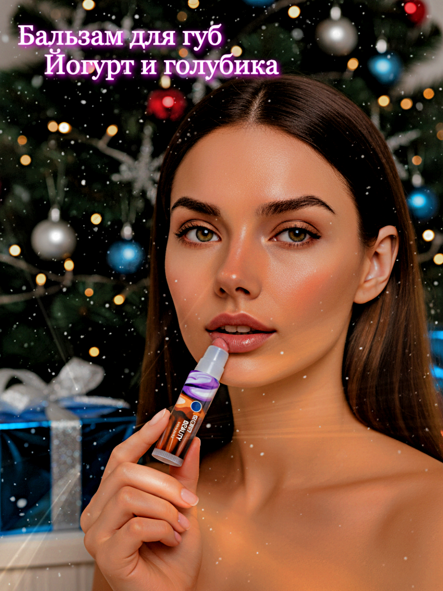 Бальзам для губ "Йогурт и Голубика", защита от холода, для сухой кожи