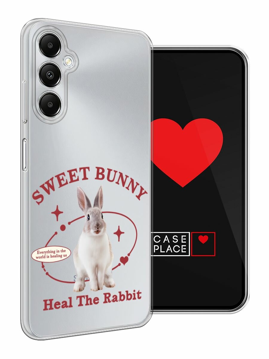 Чехол на Samsung Galaxy A05s / Самсунг Галакси A05s с принтом "Heal the rabbit", прозрачный — фото 1