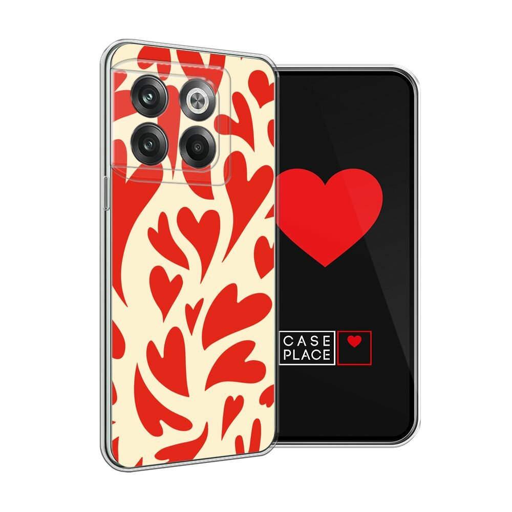 Чехол на OnePlus 10T / Ван плюс 10T с принтом "Crazy hearts 1 - 14 февраля" — фото 1