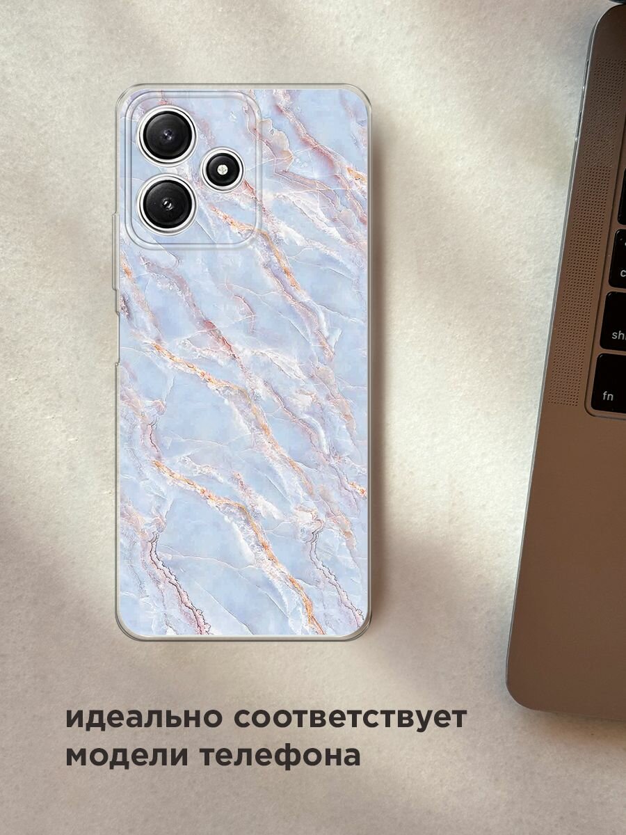 Чехол на Xiaomi Redmi 12 / Сяоми Редми 12 с принтом "Сиреневый мрамор" — фото 1
