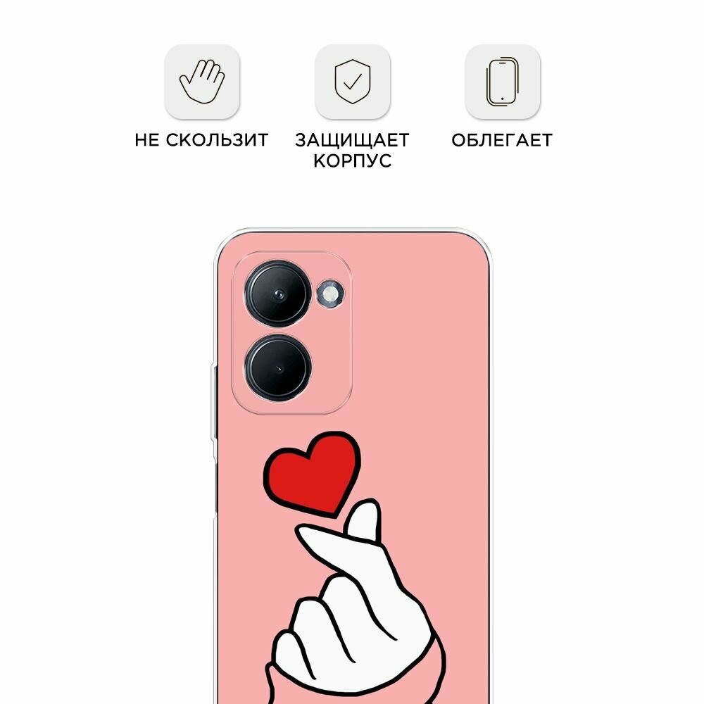 Силиконовый чехол на Realme C33 / Реалми С33 с принтом "Милое сердечко" — фото 1