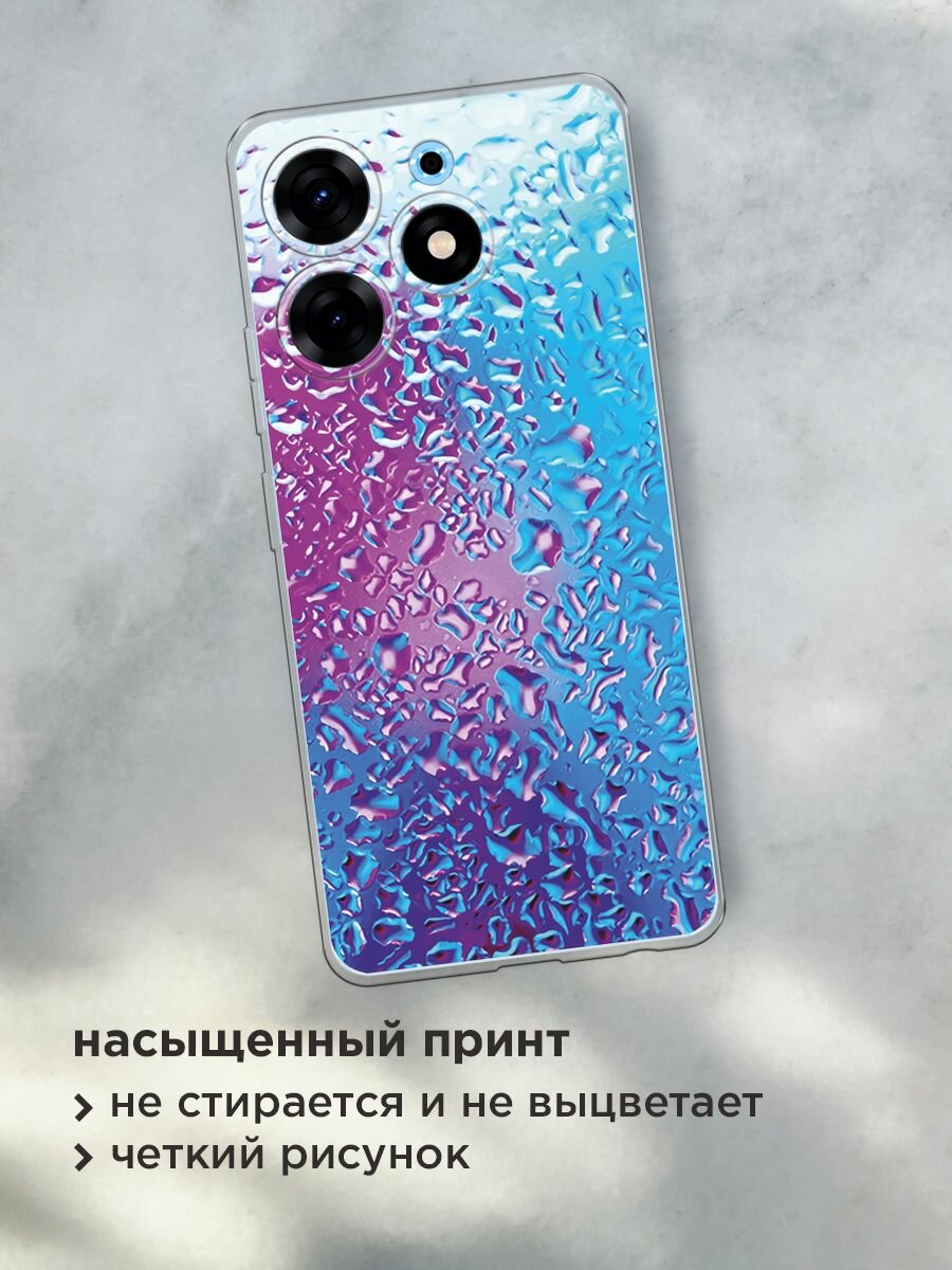 Чехол на Tecno Spark 10 Pro / Текно Спарк 10 Про с принтом "Капли на стекле" — фото 1