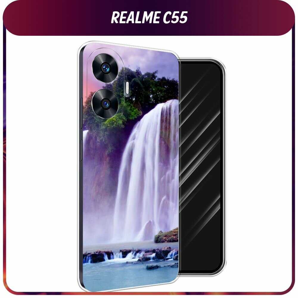 Силиконовый чехол на Realme C55 / Реалми C55 с принтом водопад 10